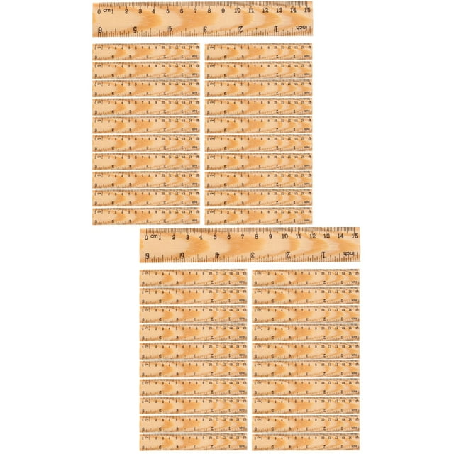 40 Pcs Wooden Ruler Students Rulers Convenient Portable Straight ...