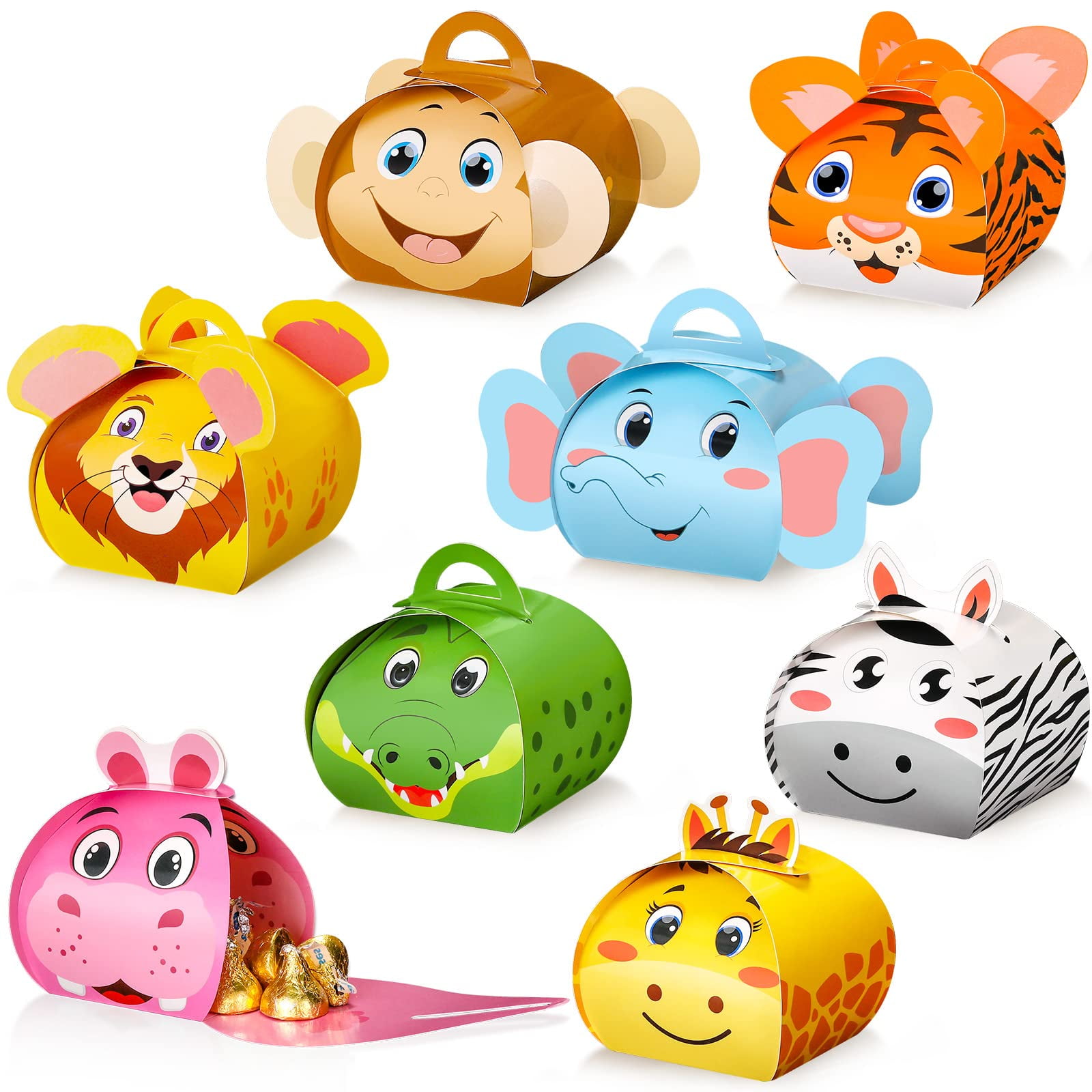 40 Pcs Zoo Animal SSF20 Favor Boxes Jungle Safari Treat Box Gift Candy ...