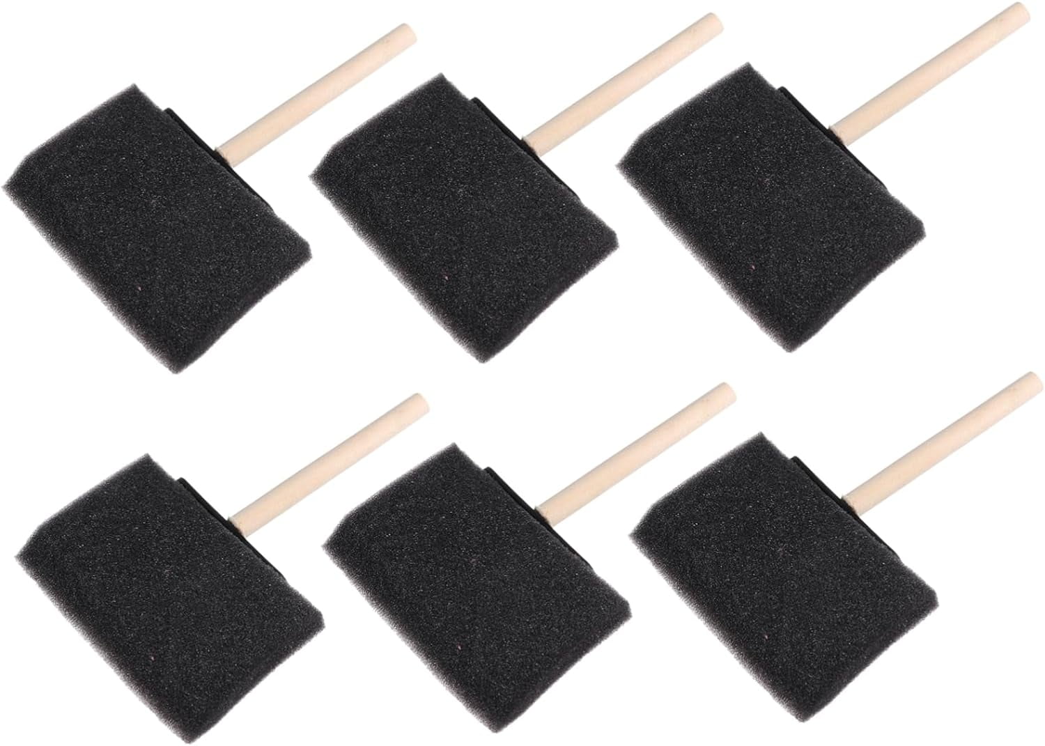 40 Pcs wooden handle sponge brush foam sponge paint brushes for paint ...