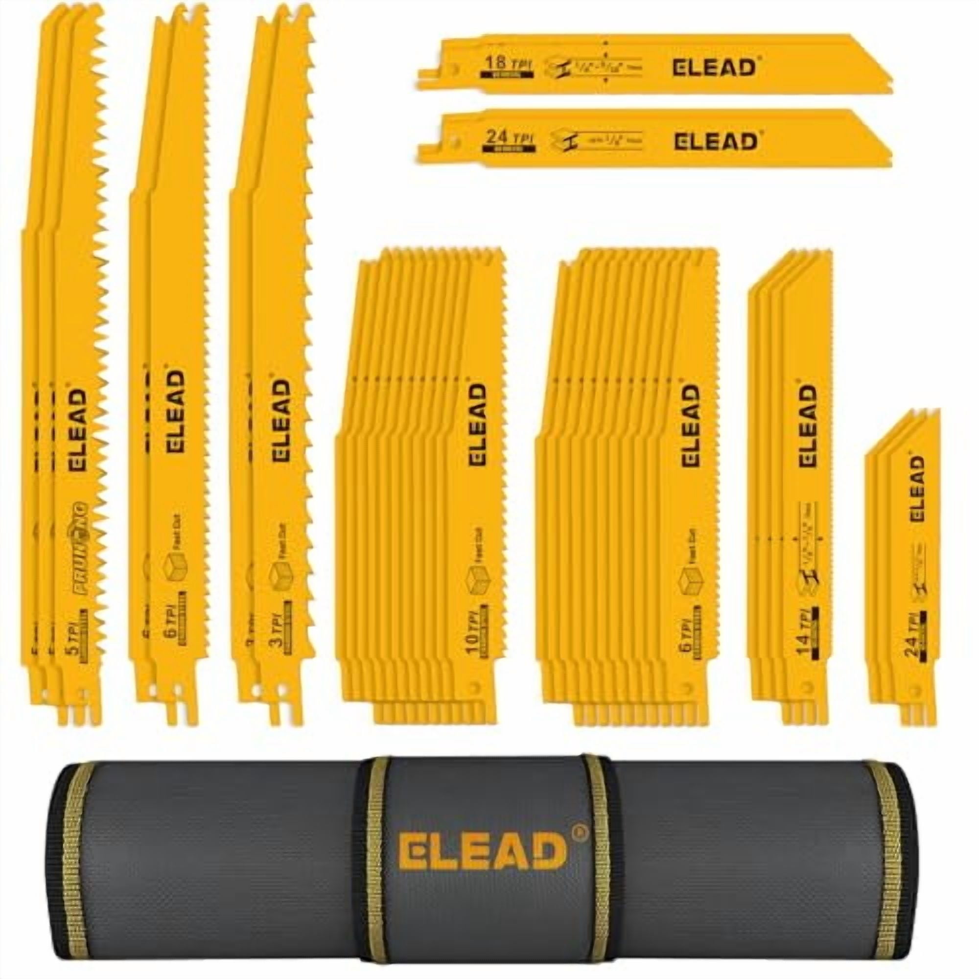 40-Piece Bi-Metal Reciprocating Saw Blade Set, Premium 4 & 6 & 9 Inch ...