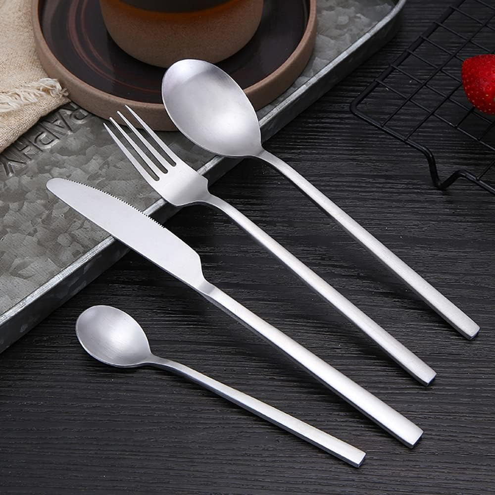 40 Piece Bordered Silverware Set for 10 Stainless Steel Flatware Sets ...