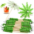 40 Piece Coconut Palm Tree Cocktail Umbrella Pick Mini Paper Drink ...