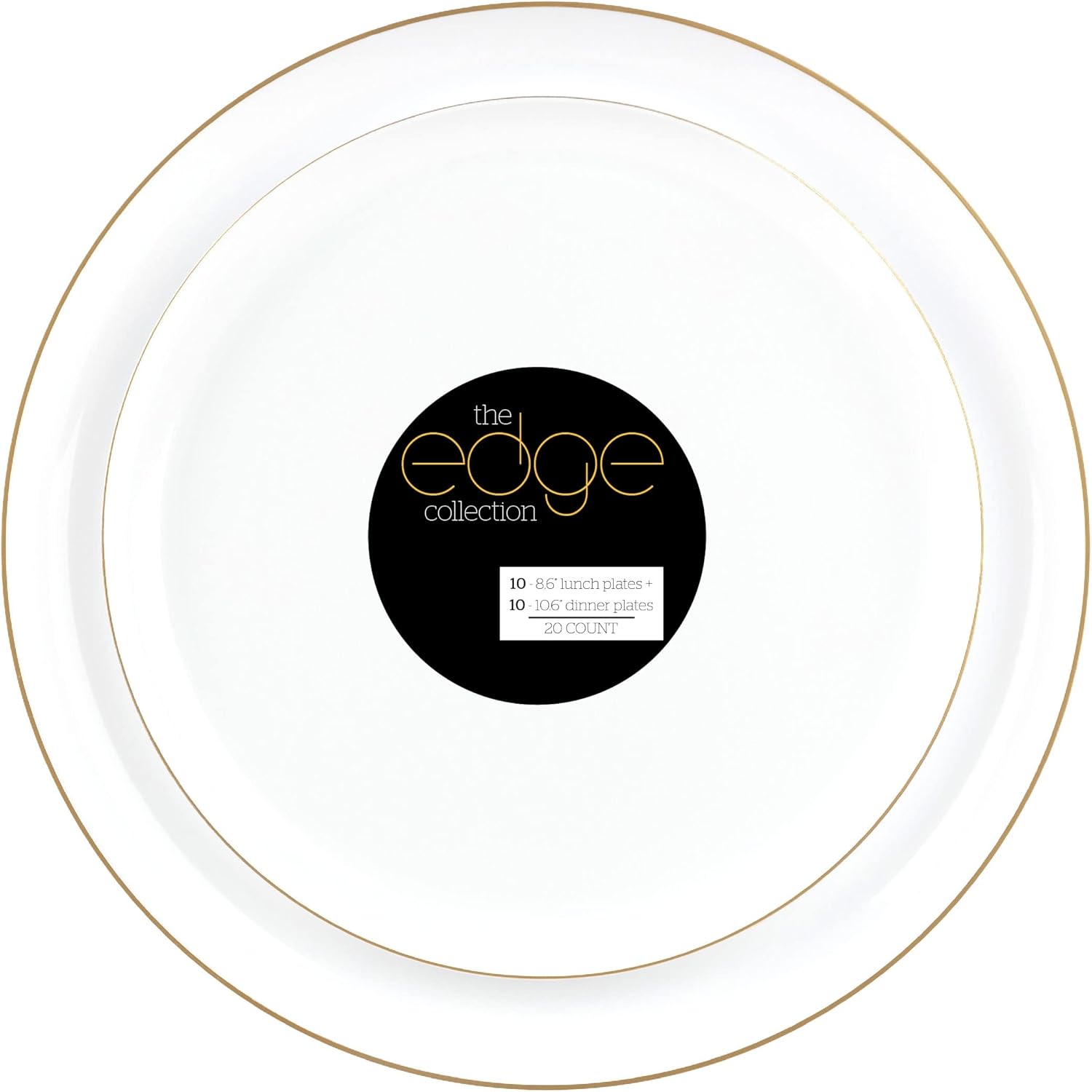 40 Piece Combo Plates Set Including 20-8.6'' Plates and 20-10.6 ...