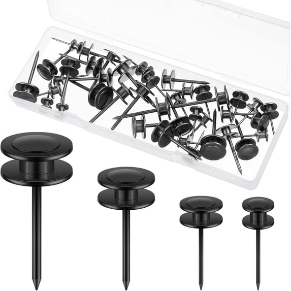 40 Piece Double Headed Picture Hangers Nails 4 Size Thumb Tacks for ...