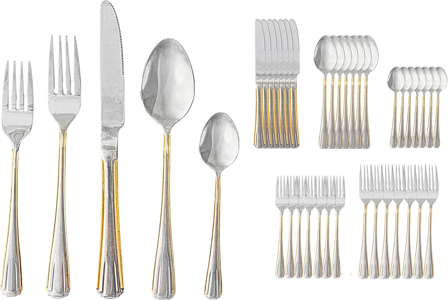 40 Piece Flatware Set - 18/10 Stainless Steel Silverware Set for 8 ...