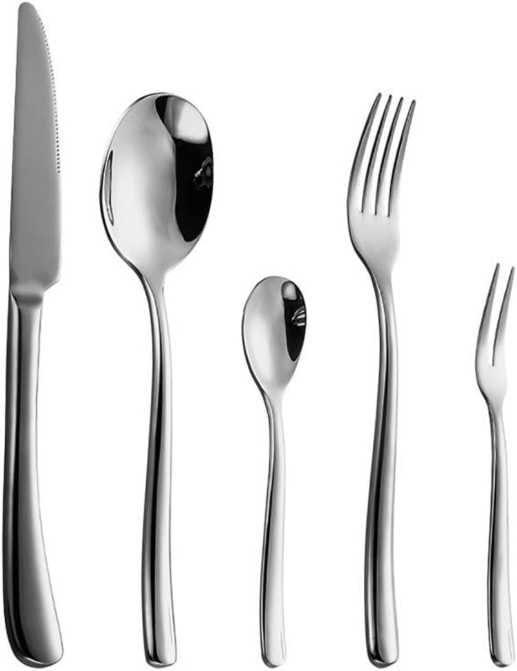 40 Piece Gold Flatware Set for 8 Durable Stainless Steel Silverware ...