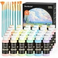 40 Piece Pastel Acrylic Paint Set with 10 Brushes, 30 Colors, 60ml ...