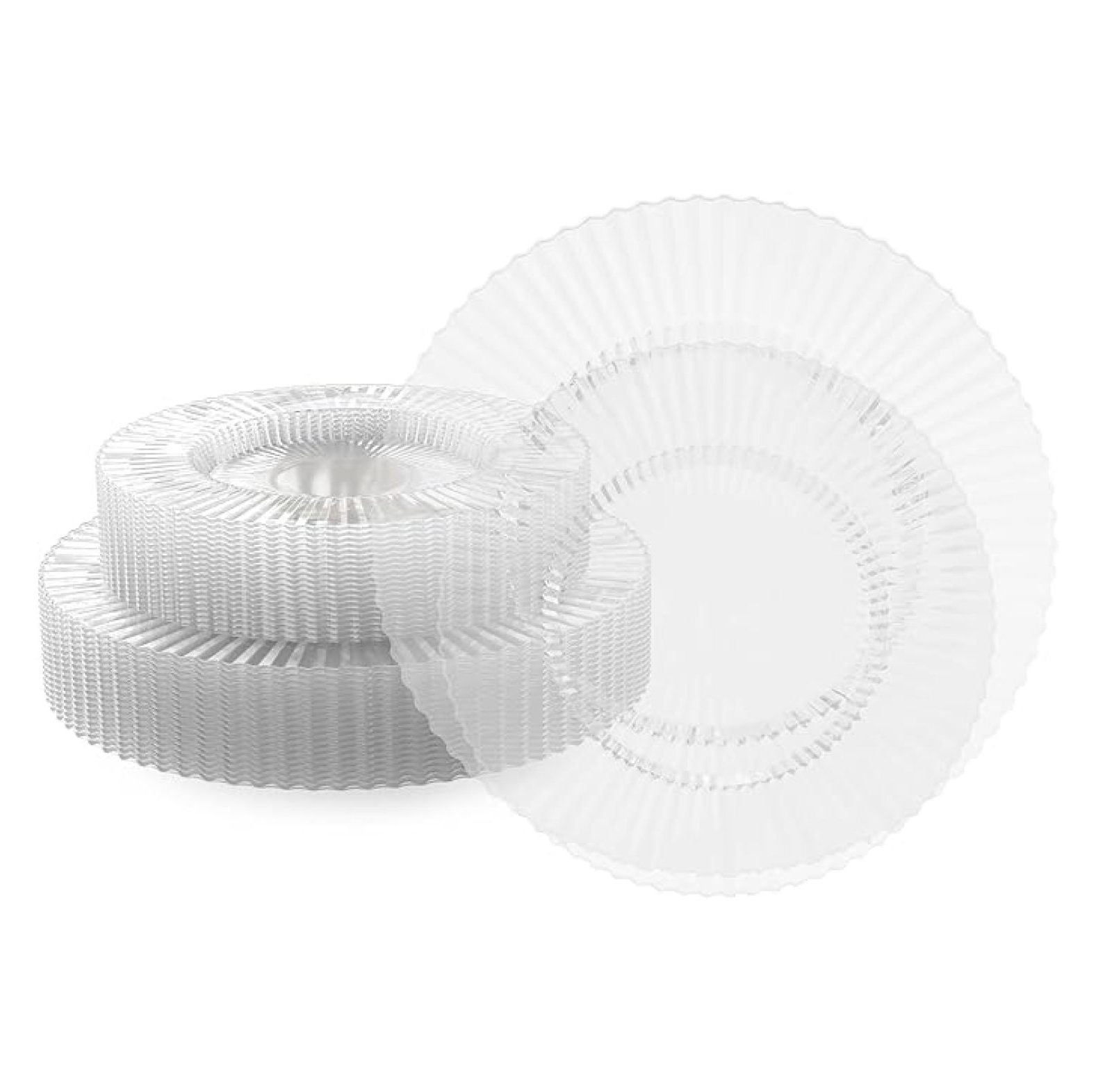40 Piece Plastic Disposable Plates Set For 20 Guests I 20 X 9 Inch & 20 ...