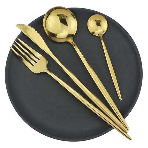 40-Piece Silverware Set 18/10 Stainless Steel Reble Utensils Forks ...