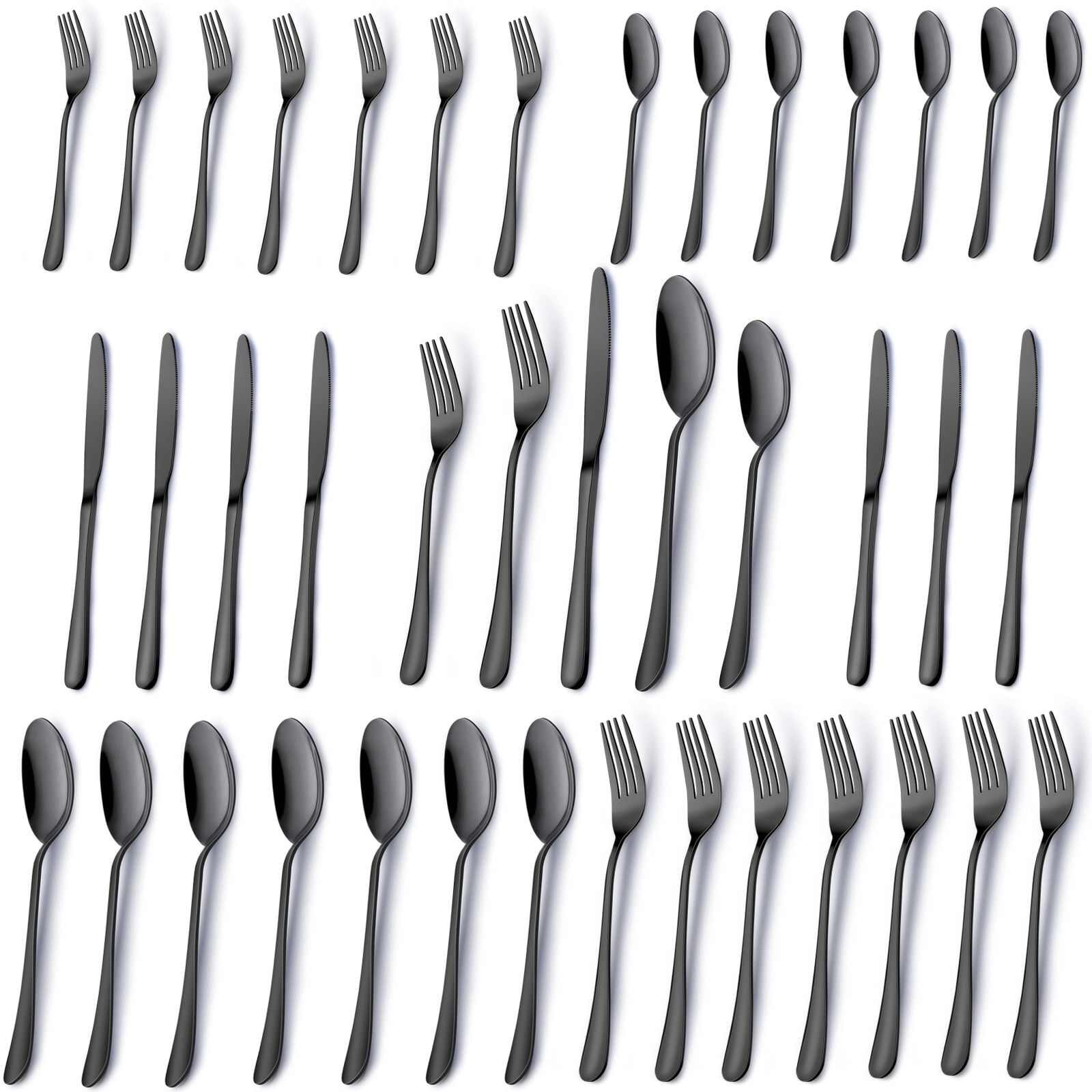 40-Piece Silverware Set, Stainless Steel Flatware Set Service for 8, MHKJP Tableware Cutlery Set ...