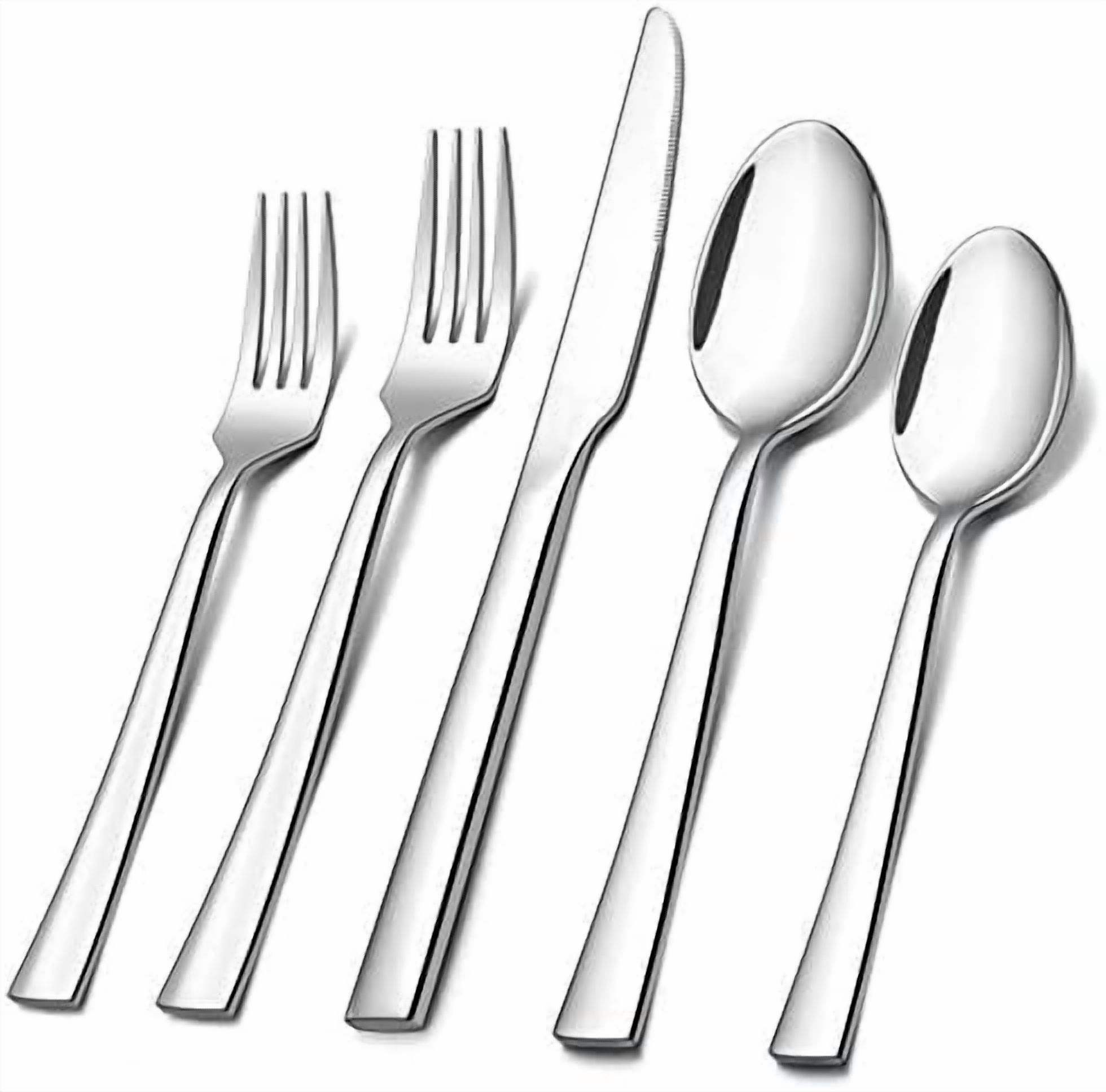40-Piece Silverware Set, Stainless Steel Flatware Set Service for 8 ...