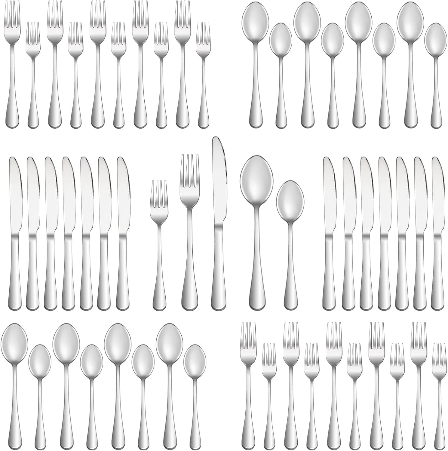 40 Piece Silverware Utensils Collection Designed for 8,Premium Premium ...