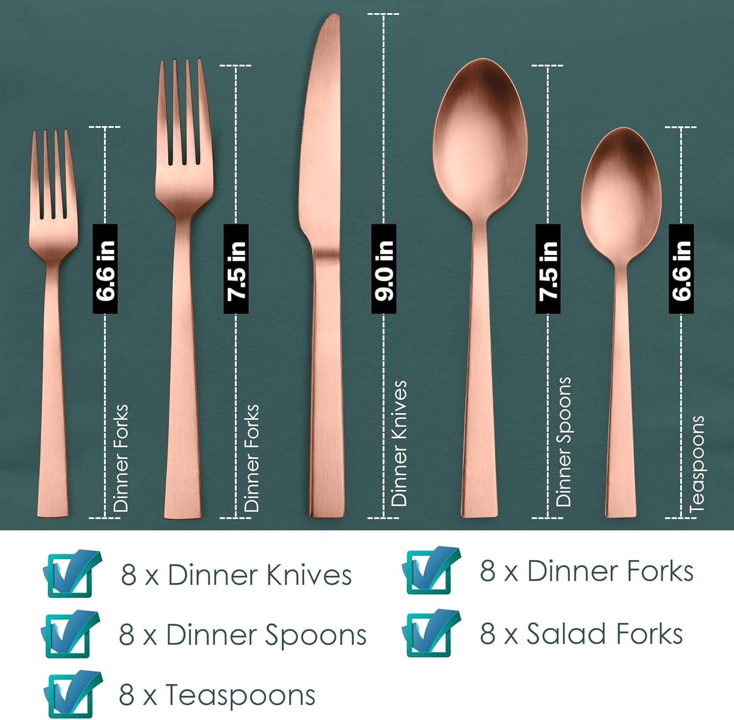 40-Piece Stainless Steel Square Cutlery Set 8-Piece, Modern Cutlery ...