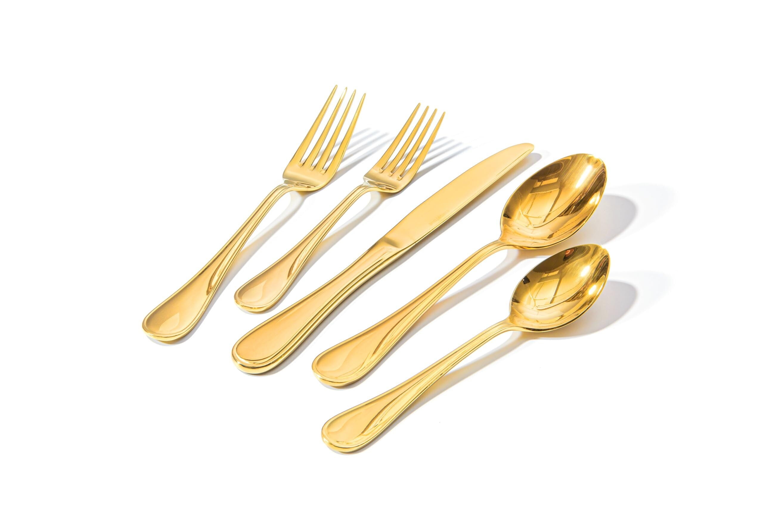 40 Piece Teardrop Silverware Set for 8, 18/10 Stainless Steel Flatware Set, Modern Design ...