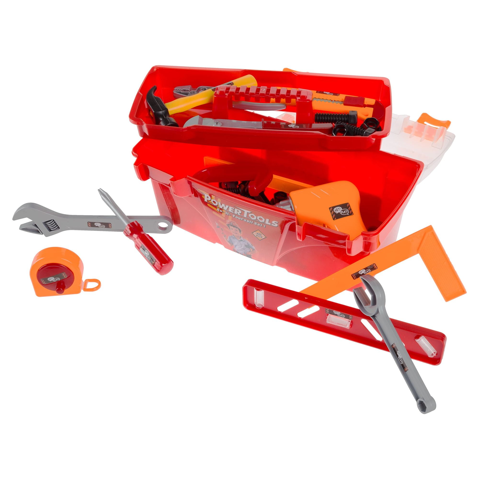 40-Piece Toy Tool Box Set-Pretend Play Construction Handyman Set for ...
