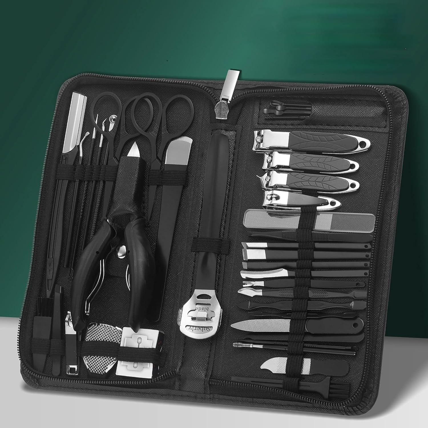 40 Piece in 1（Black） Manicure Set Pedicure Tools Set Nail Grooming Kit ...