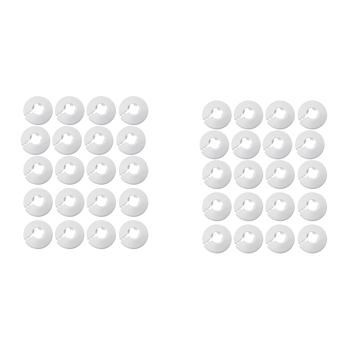40 Pieces 1/2 Inch Flange Water Pipe Cover Decoration 16mm White Pipe ...