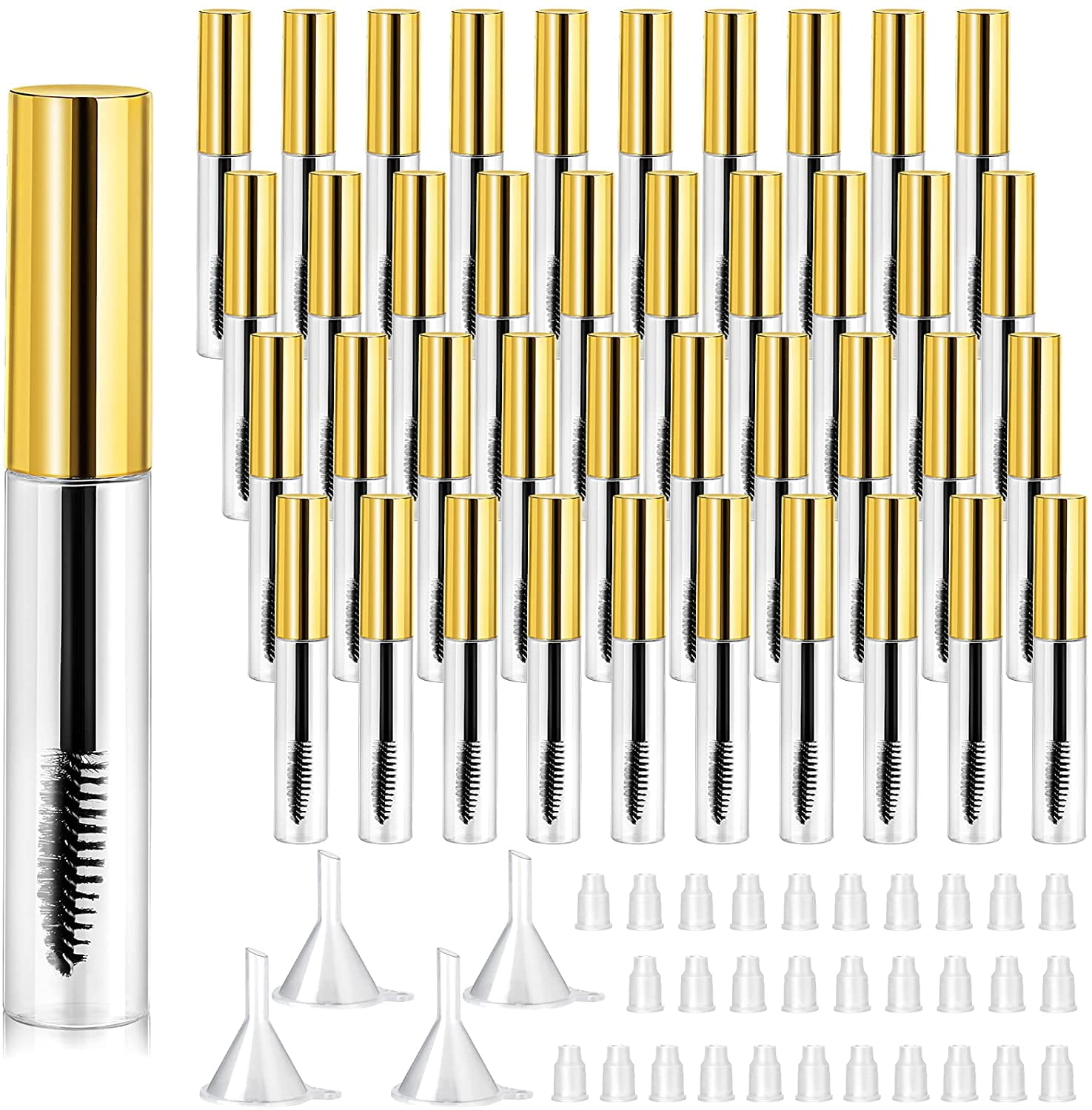 40 Pieces 10 ml Empty Mascara Tubes Eyelash Wand Refillable Clear ...
