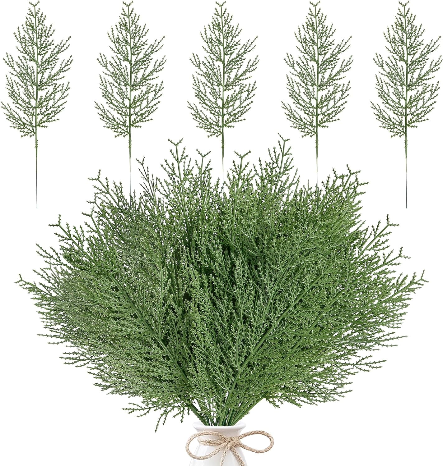 40 Pieces Artificial Pine Branches 13.7 Inches Christmas Greenery ...