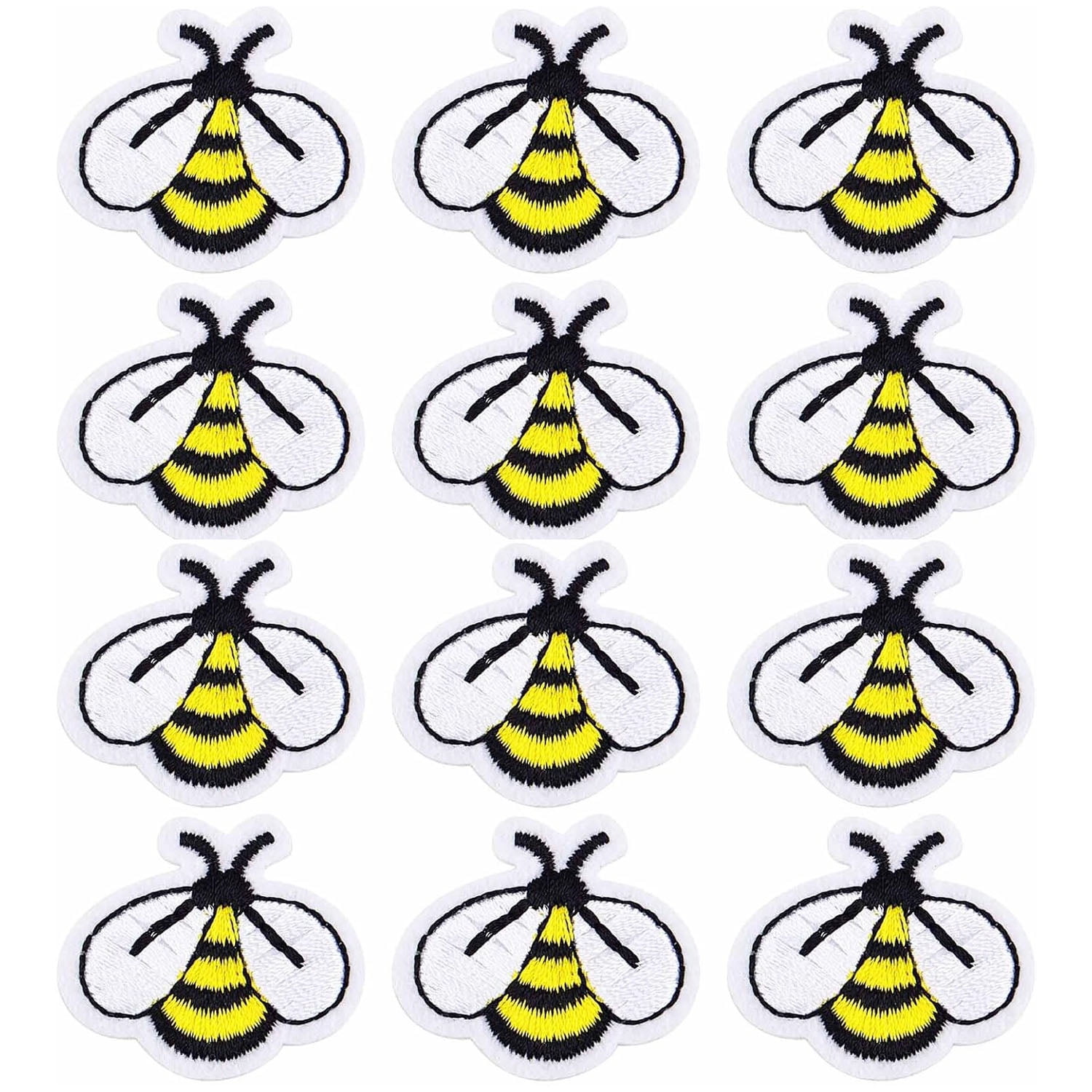 40 Pieces Bee Embroidered Patches Honey Bee Iron On Embroidery for Bags ...