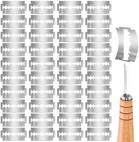 40 Pieces Bread Lame Blades, Stainless Steel for French Dough Bread ...
