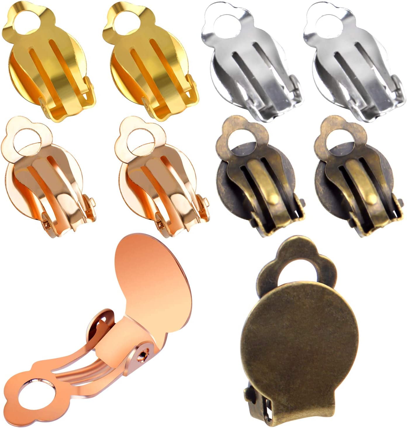 40 Pieces Clip on Earring Converter Non-Pierced Earrings Components for ...