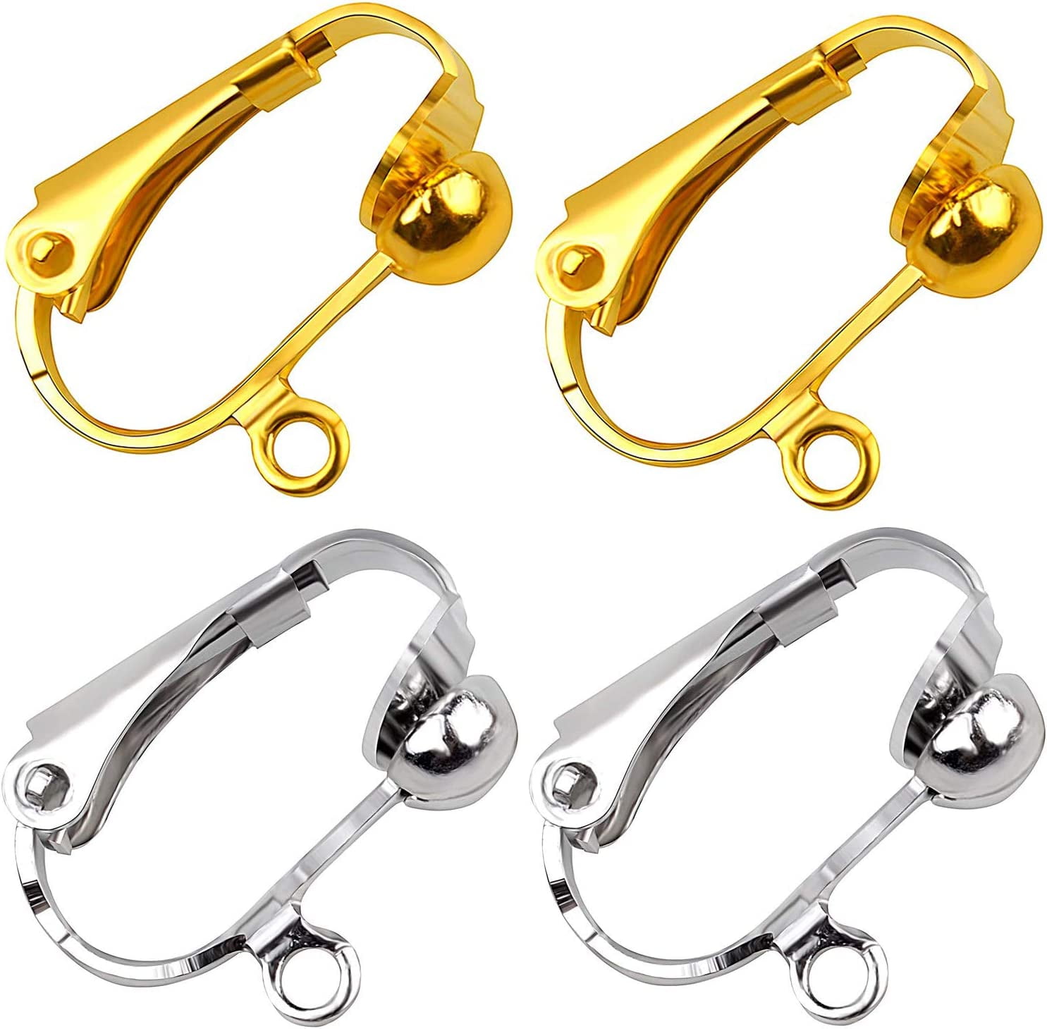 40 Pieces Clip-on Earring Converter with Easy Open Loop for Non-Pierced ...