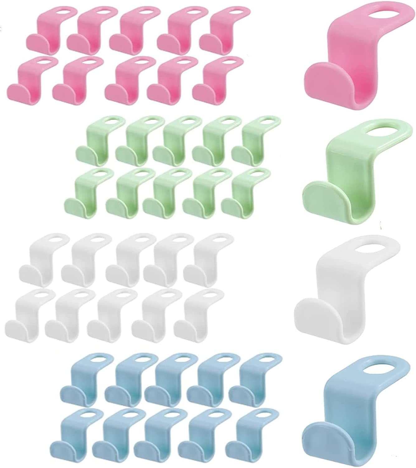 40 Pieces Clothes Hanger Connector Hooks, Plastic Cascading Hangers ...