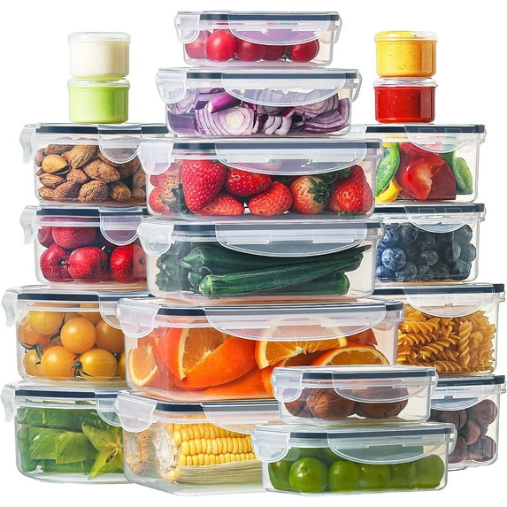 40 Pieces Food Storage Containers Set with Snap Lids (20 Lids + 20 ...