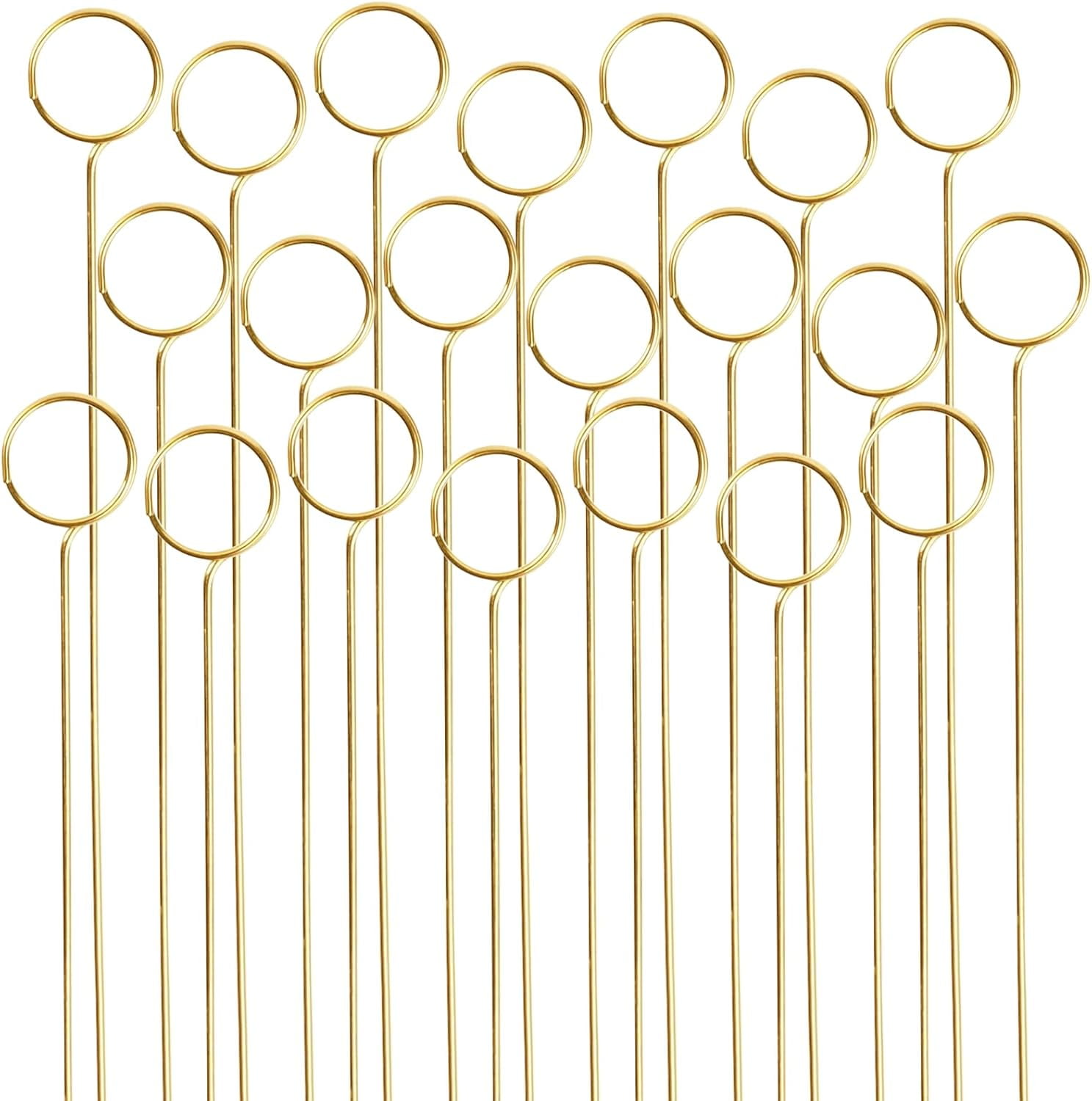 40 Pieces Gold Floral Card Holder Picks - 12.45 Inch Metal Gift Card ...