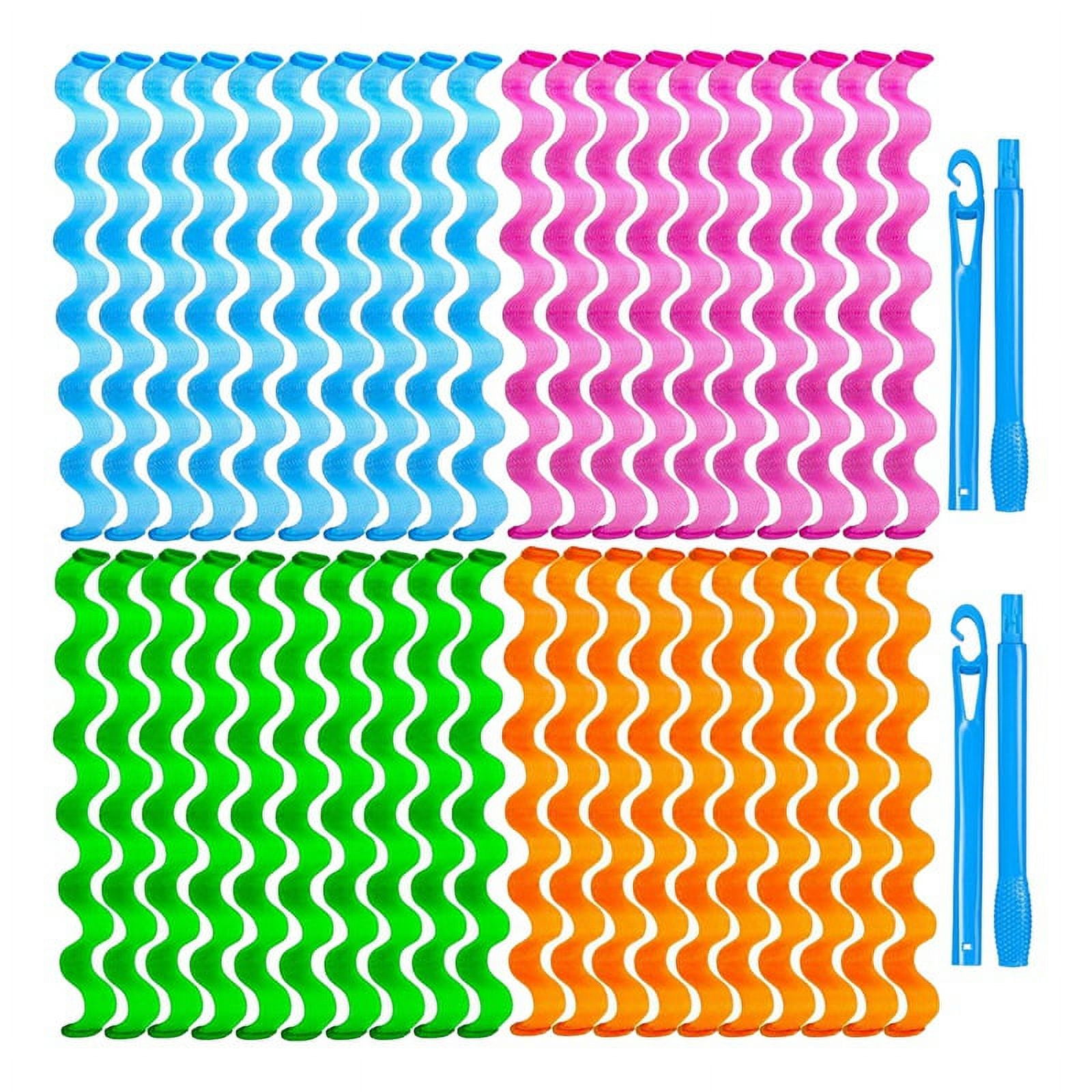 40 Pieces Heatless Waves Hair Curler, No Heat Damage Wavy Curlers with ...