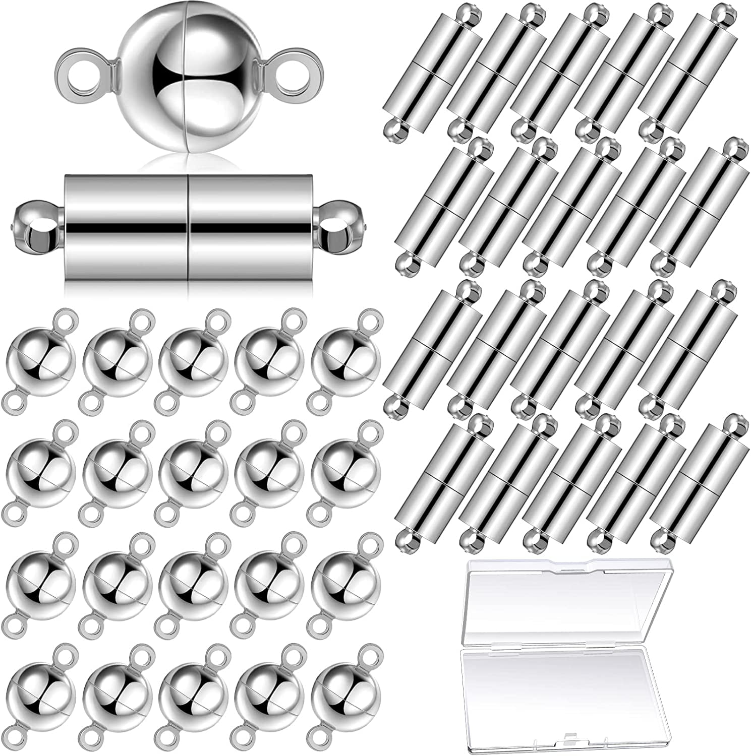 40 Pieces Jewelry Magnetic Clasps Column Round Magnetic Clasps Magnetic ...