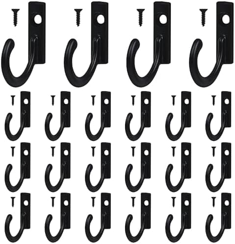 40 Pieces Key Hooks Black Small Hooks Wall Mounted Single Hook for ...