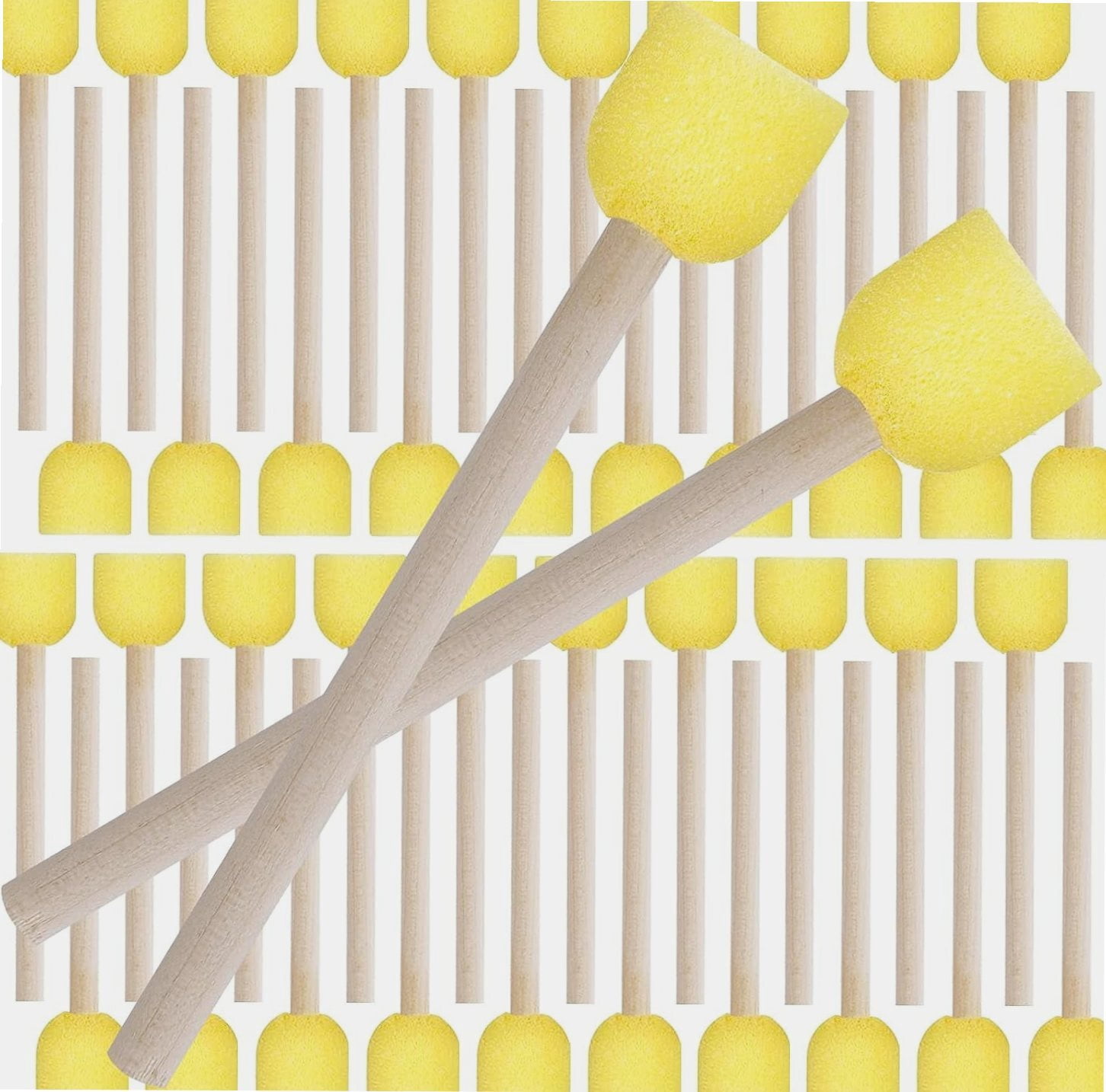 40 Pieces Round Paint Foam Sponge Brush Set,Sponge Paint Brush Paint ...