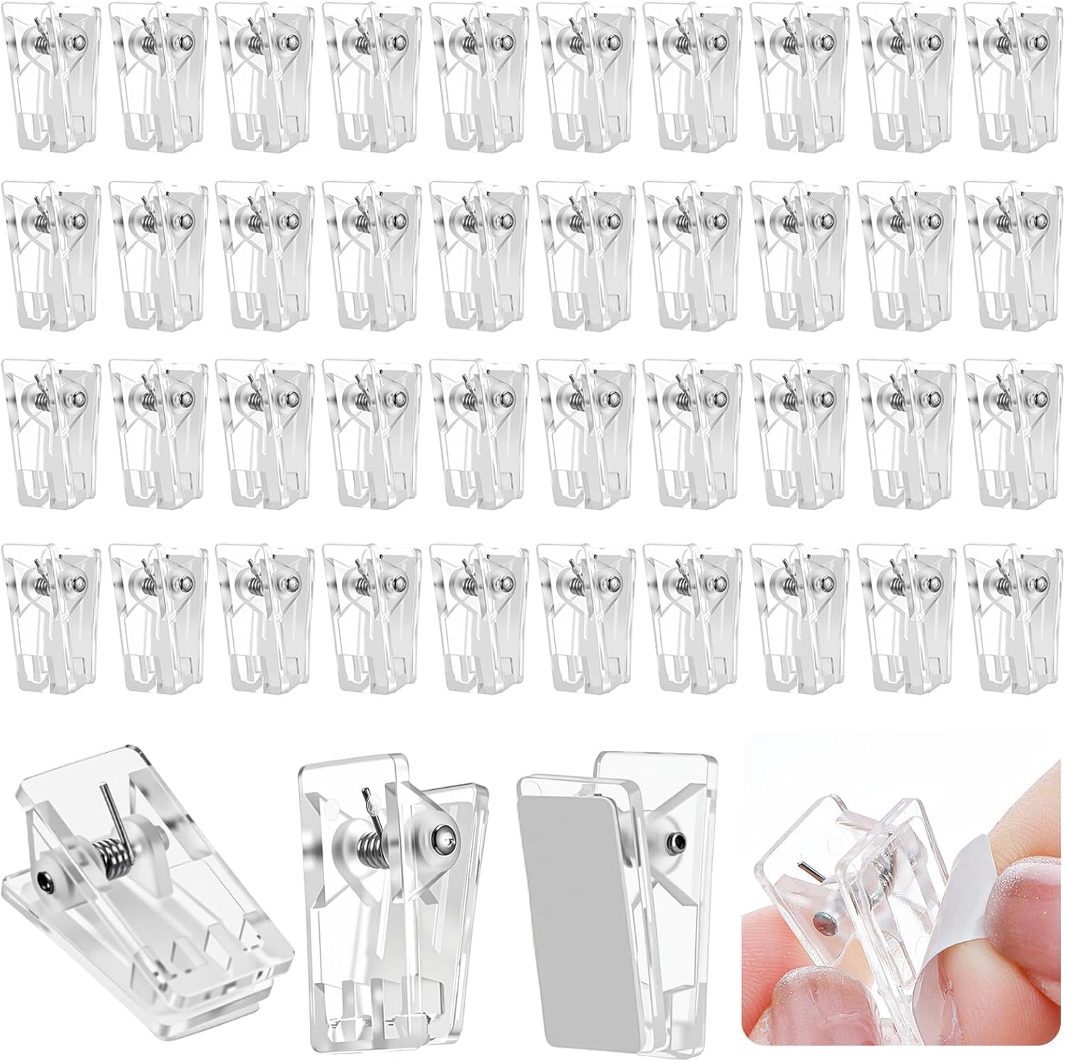 40 Pieces Self Adhesive Clips, Self-Adhesive Clips for Photo Sticky ...