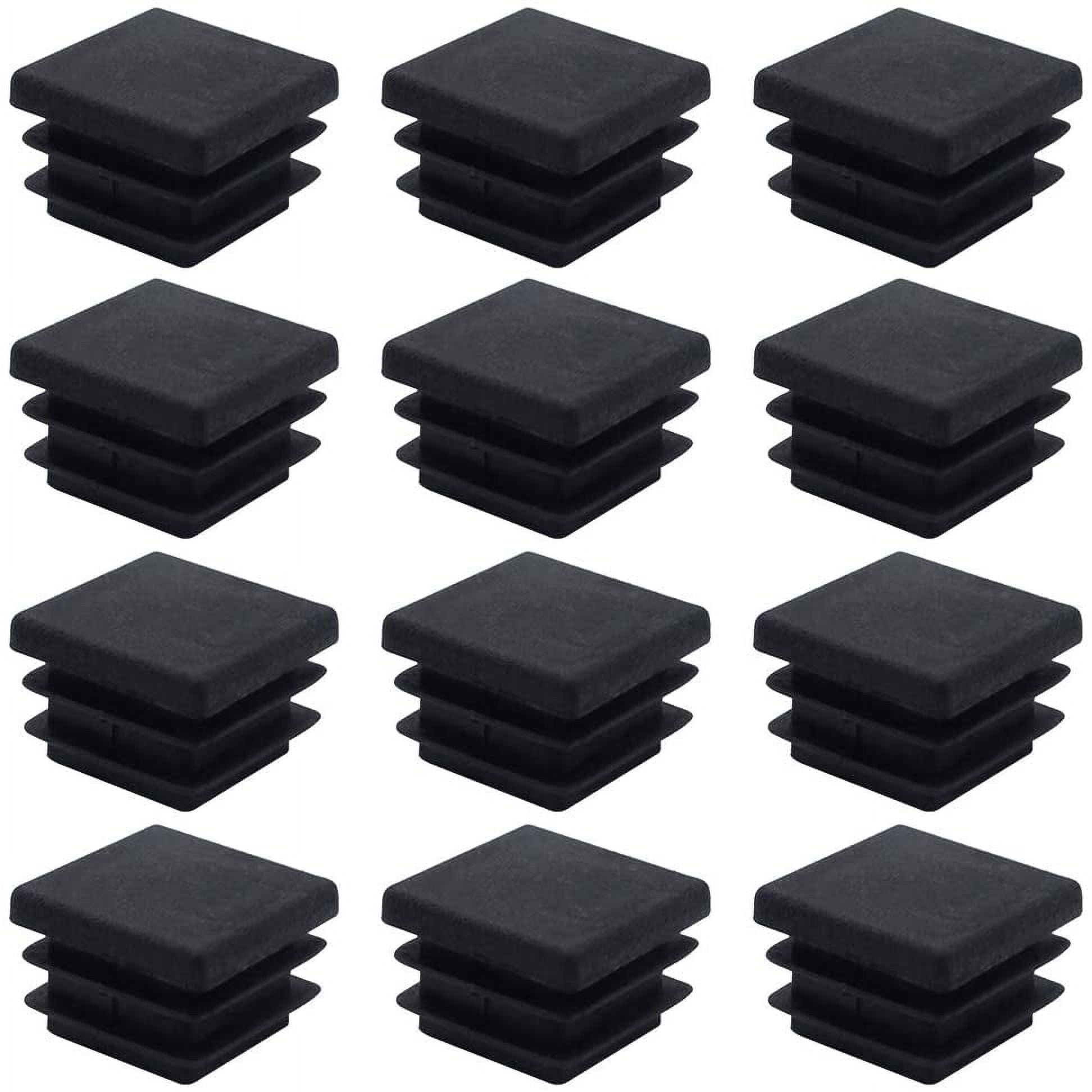 40 Pieces Square Plastic Cap 20mm x 20mm Black Square Pipe Plug Insert ...