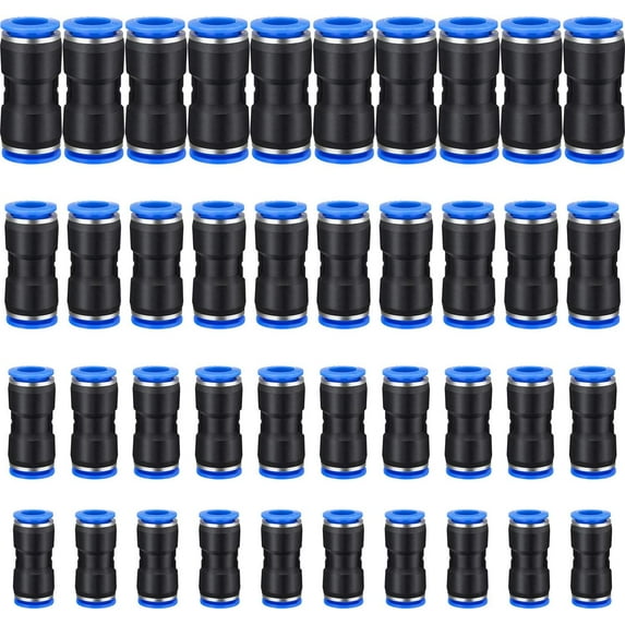 40 Pieces Straight Push Connectors, Push To Connect Fittings Quick ...