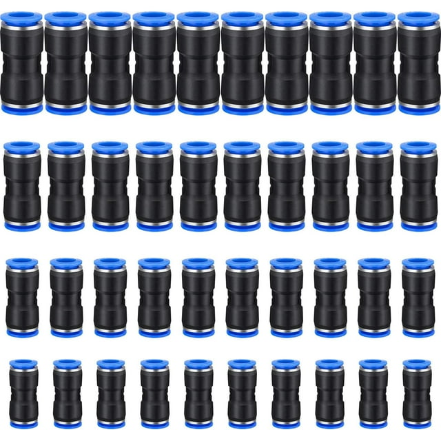 40 Pieces Straight Push Connectors, Push To Connect Fittings Quick ...