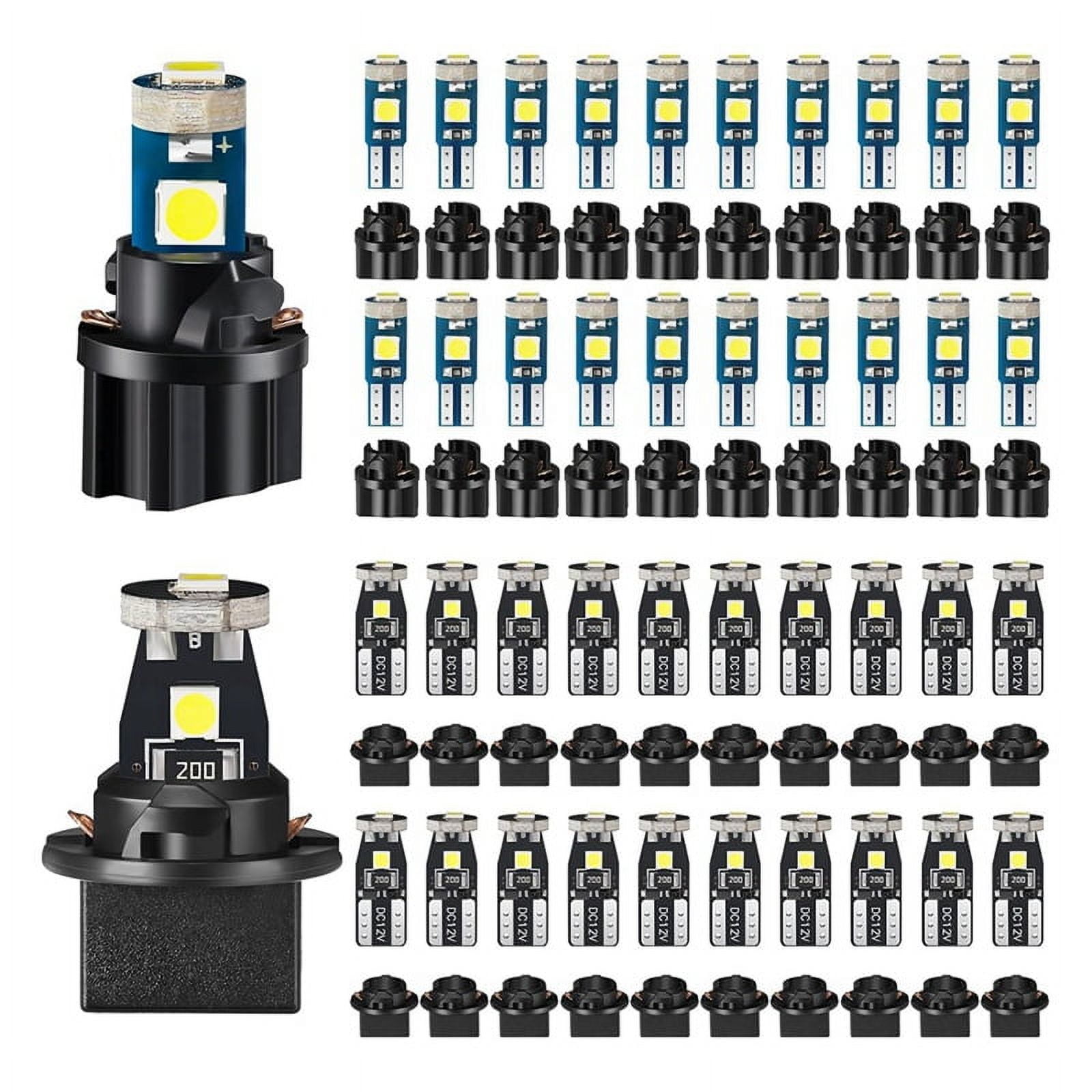 40 Pieces T5 T10 LED Bulbs Dash Lights with Twist Socket Instrument ...