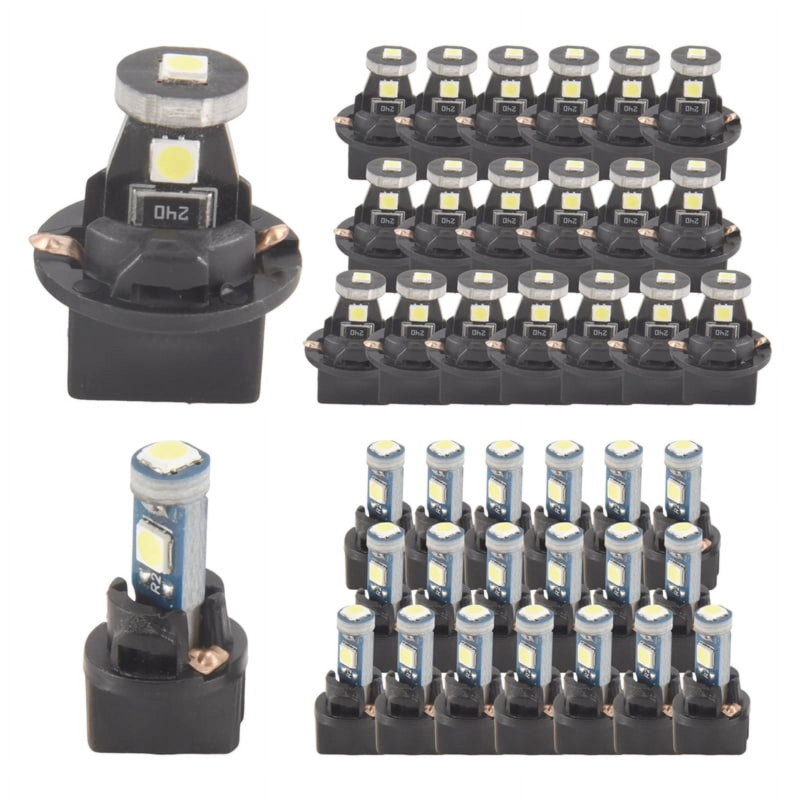 40 Pieces T5 T10 LED Bulbs Dash Lights with Twist Socket Instrument ...