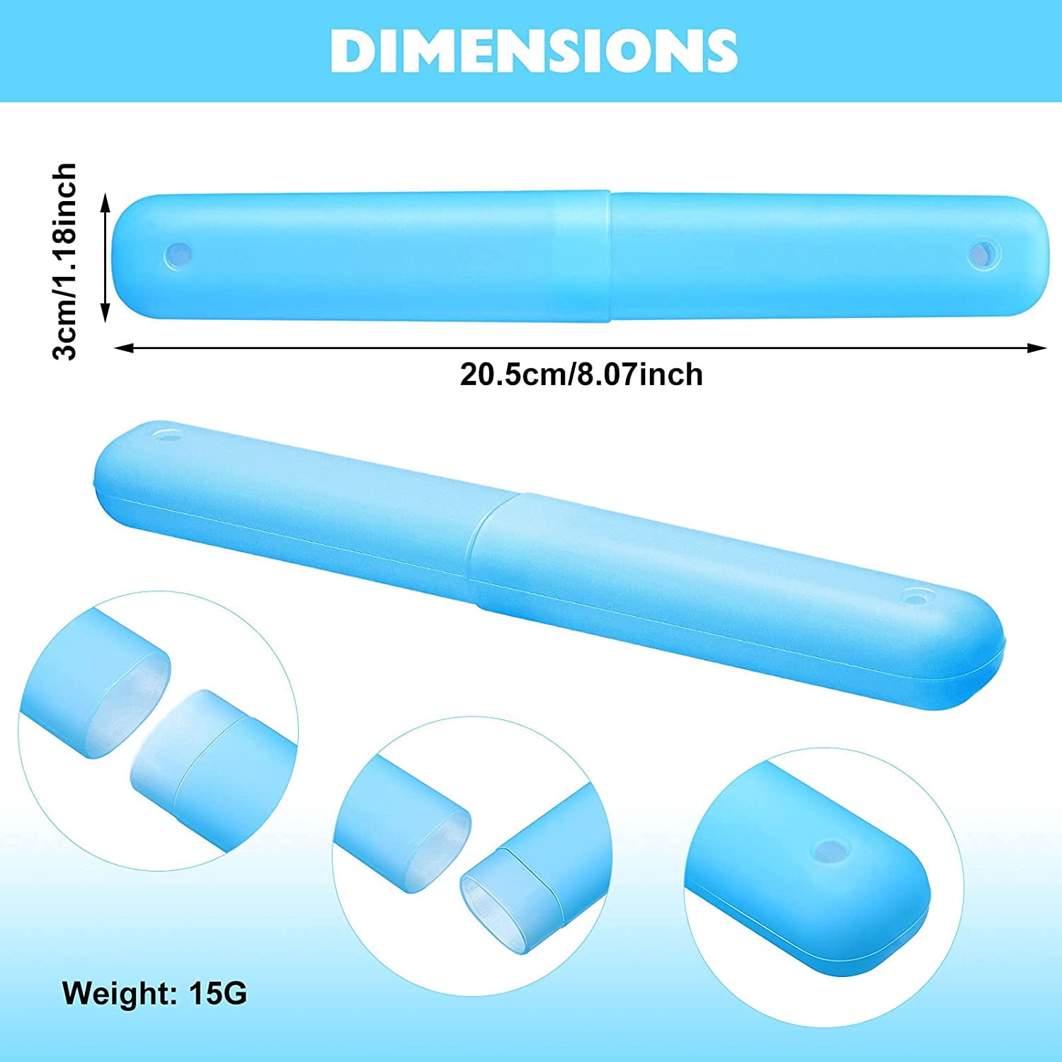 40 Pieces Travel Toothbrush Holder Case Portable Plastic Pencil Case ...