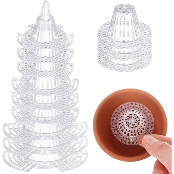 40 Pieces Upgraded Cone Flower Pot Hole Mesh Pad DIY Planter Bottom ...