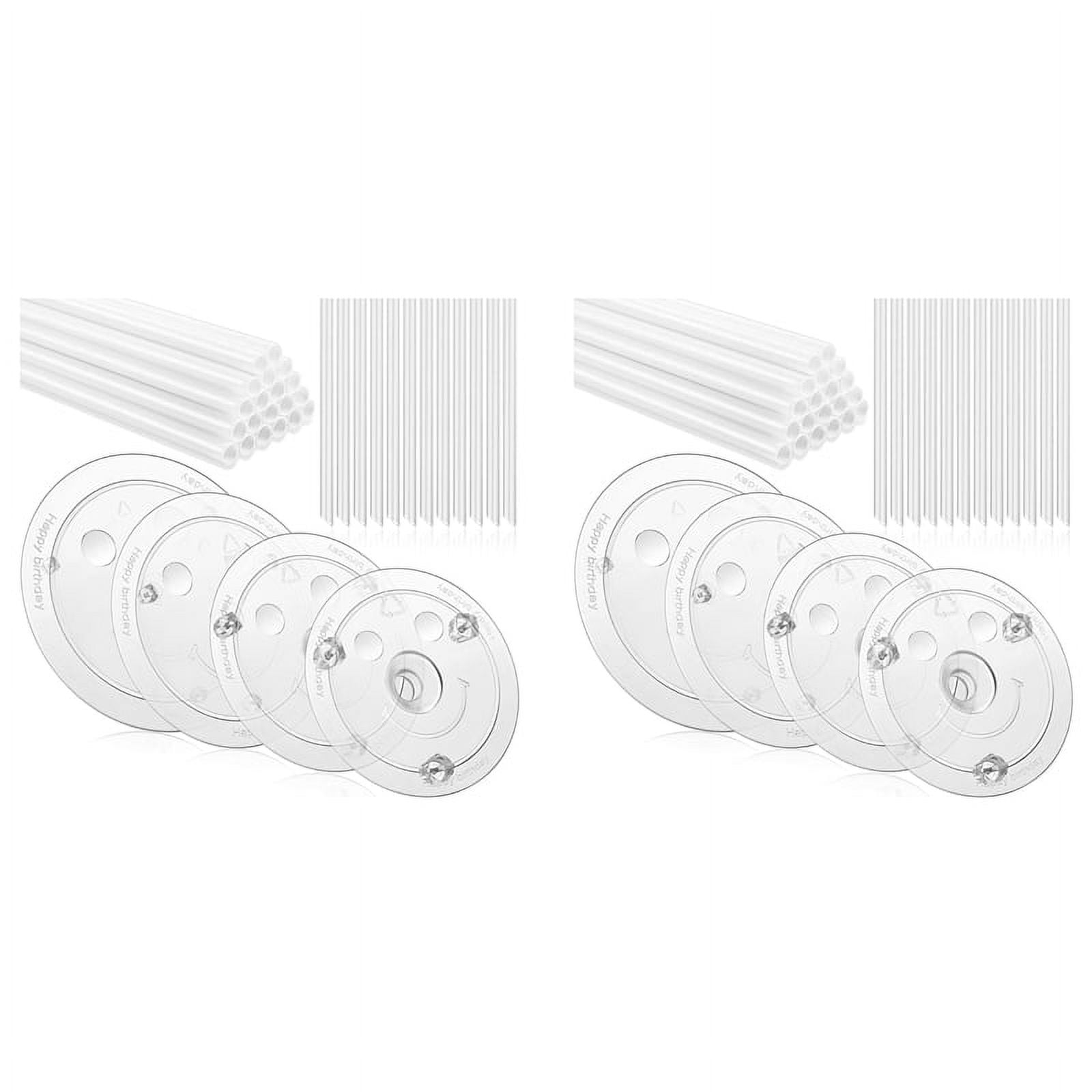 40 Pieces White Plastic Cake Sticks Support Rods with 8 Pieces Cake ...