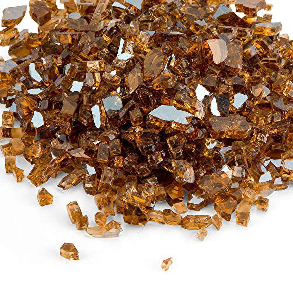 (40 Pounds) 1/2 Inch Premium Copper Amber Reflective Bulk Fire Glass ...