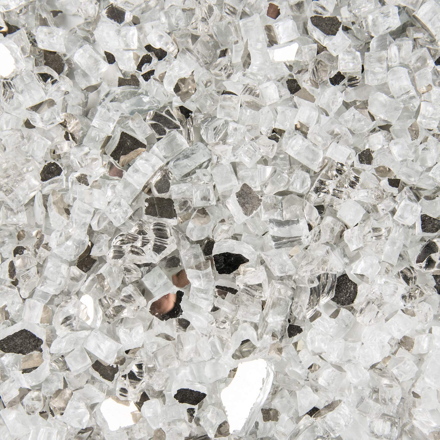(40 Pounds) 1/2" Premium Silver Metallic Reflective Bulk Fire Glass ...