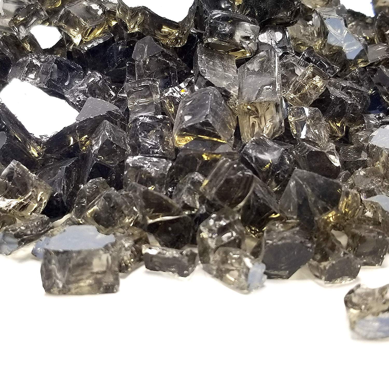 (40 Pounds) 1/2 inch Premium Bronze Reflective Bulk Fire Glass ...