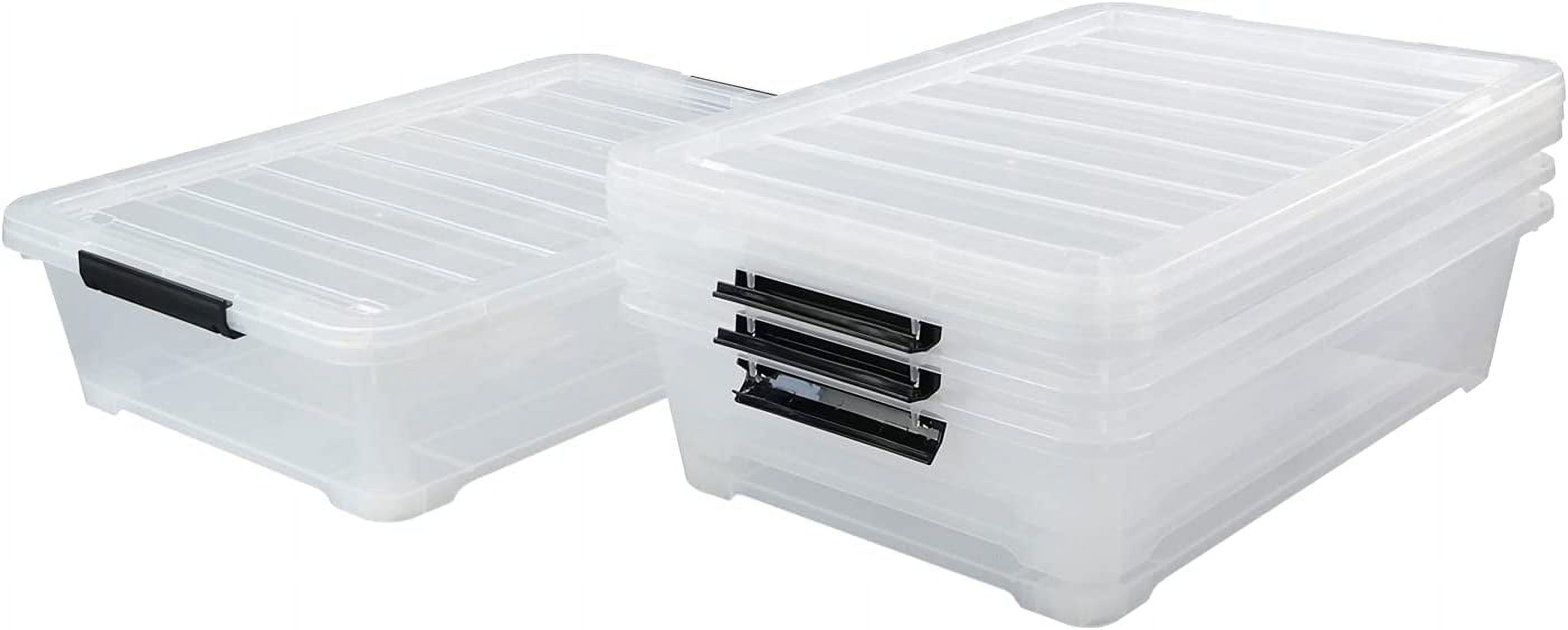 40 Quart 4-Pack Large Plastic Under Bed Storage Bin, Underbed Box With ...