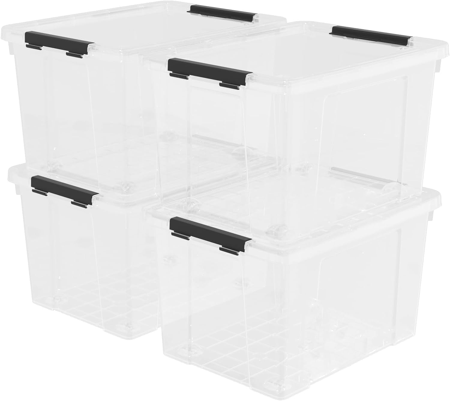 40 Quart Large Plastic Storage Bins with Lids, Clear Storage Tote with ...