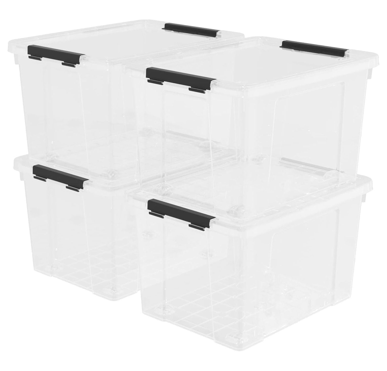 40 Quart Large Plastic Storage Bins with Lids, Clear Storage Tote with ...