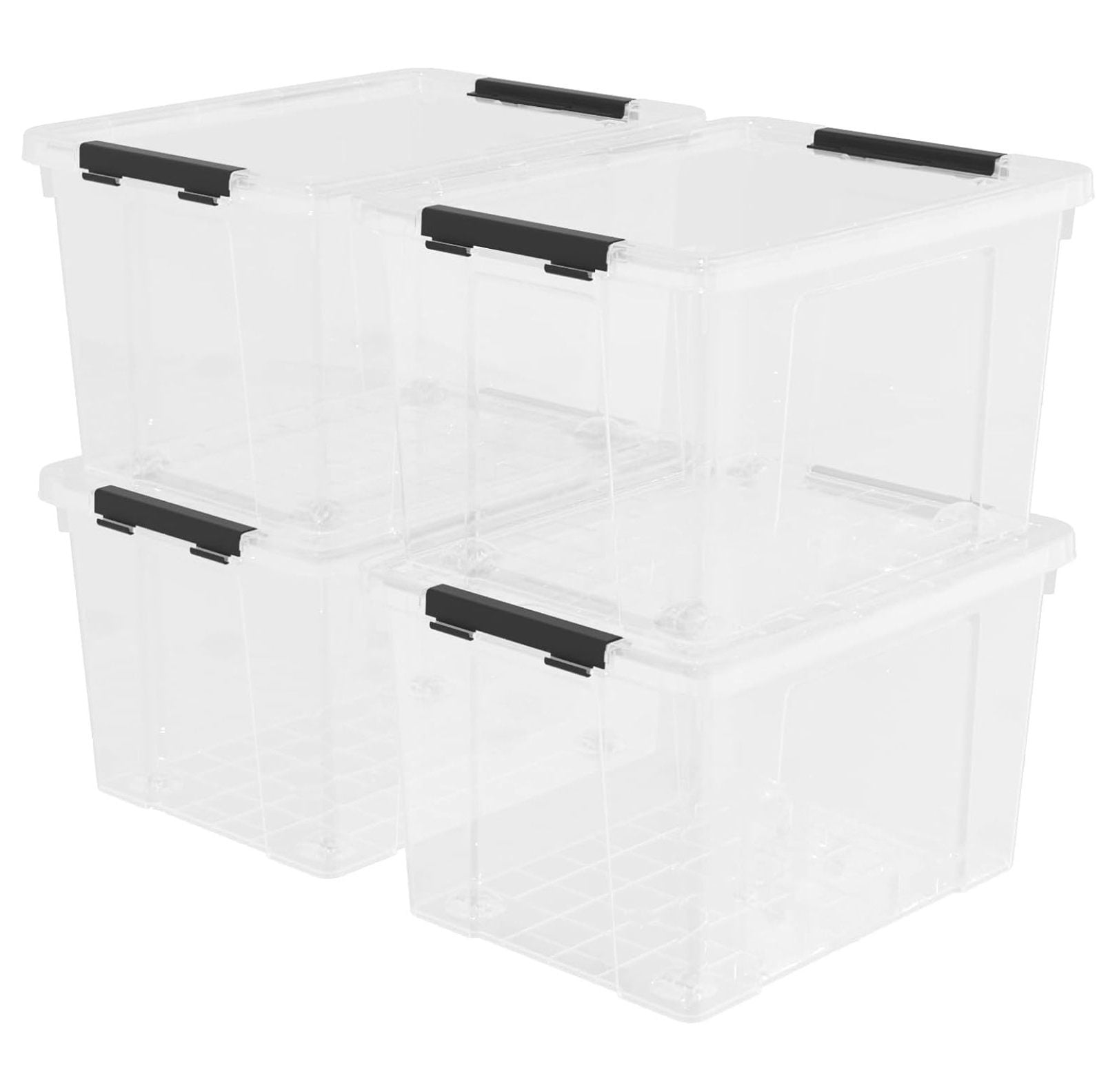 40 Quart Large Plastic Storage Bins with Lids, Clear Storage Tote with ...